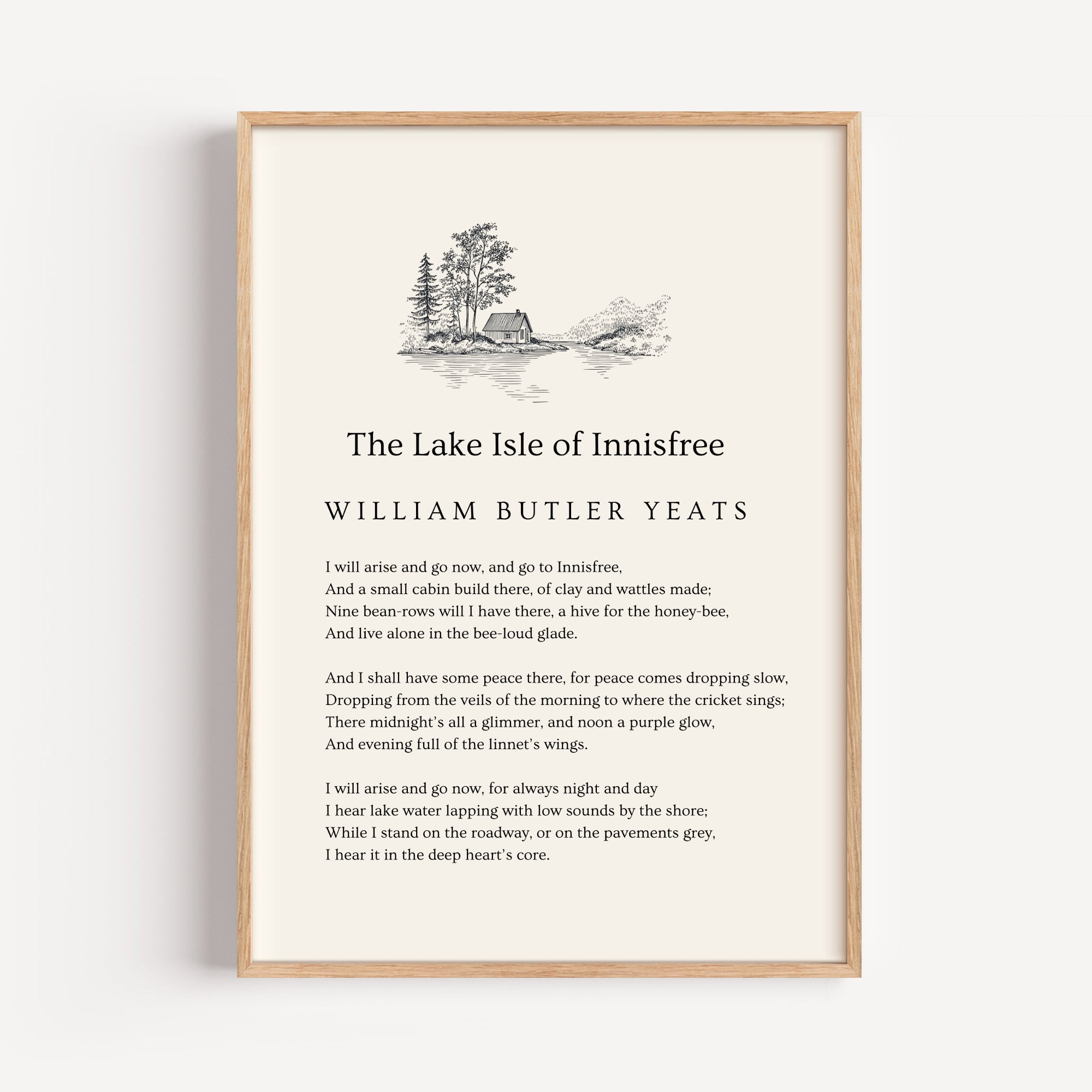 W.B. Yeats Poem Print - "The Lake Isle of Innisfree" – Haze & Juniper